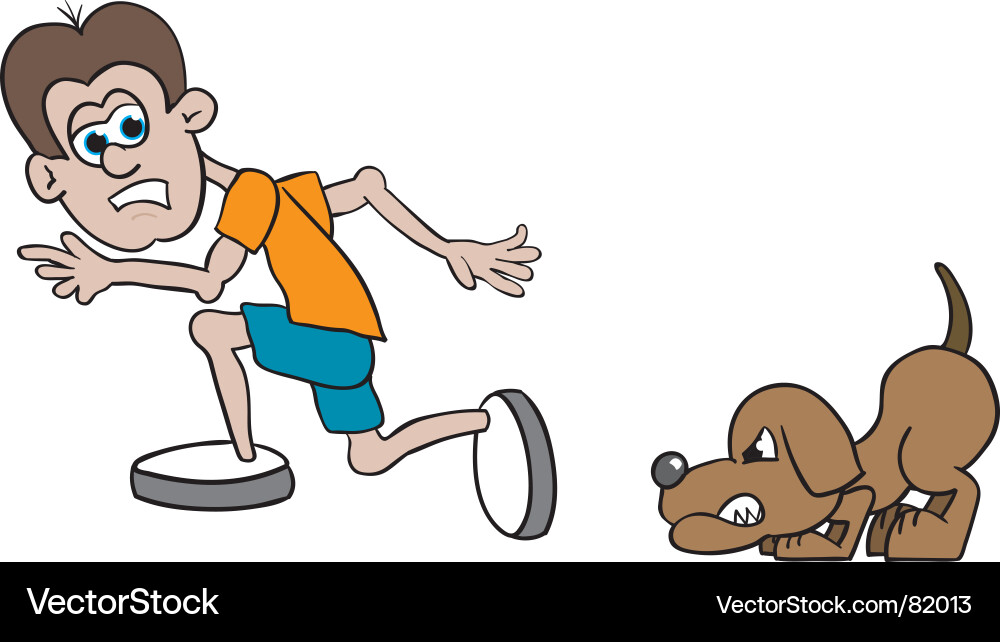 Cartoon Dog Running Scared