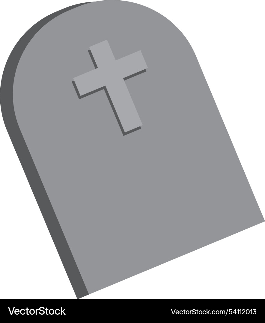 Simple tombstone with cross for halloween decor Vector Image