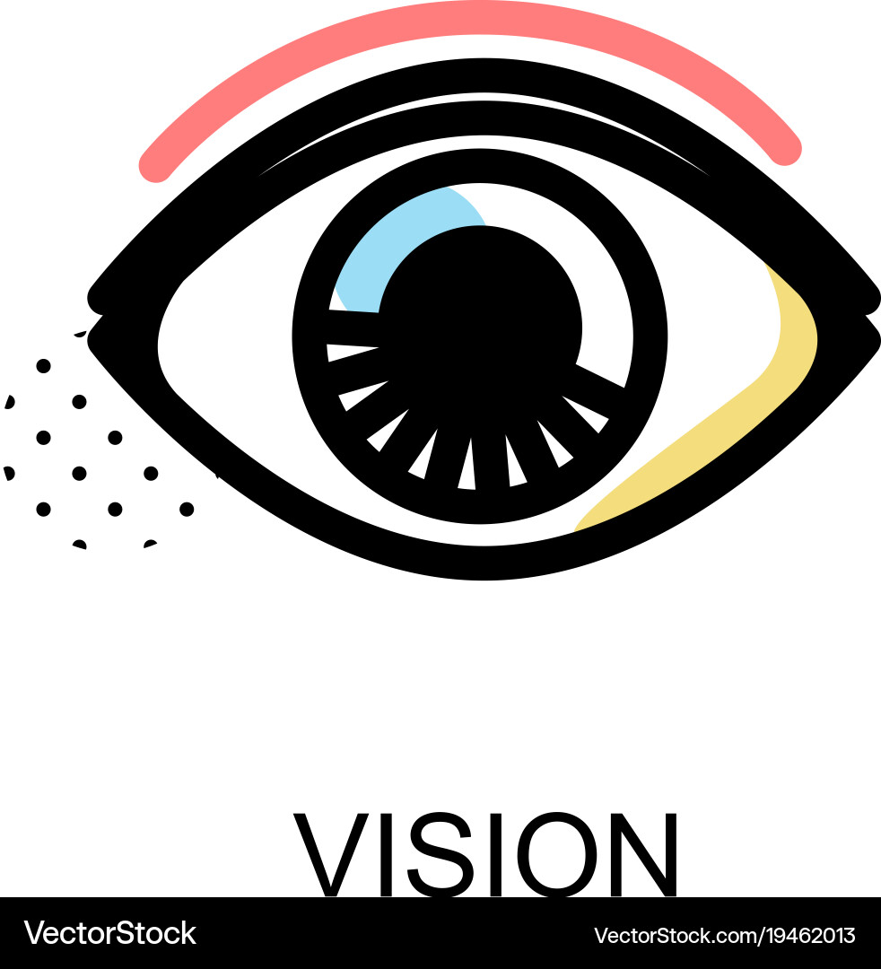 Vision icon with eye symbol on white background Vector Image