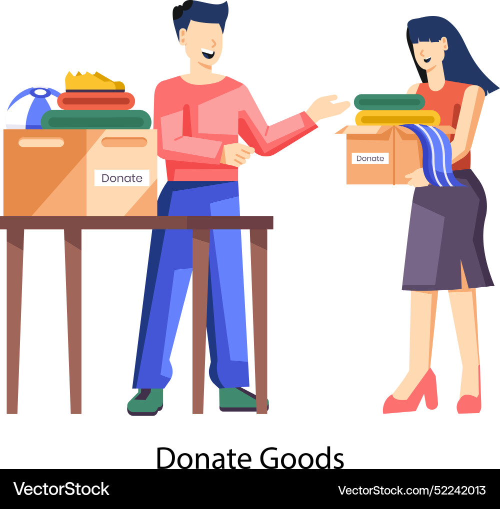 Weba flat style of donate goods Royalty Free Vector Image