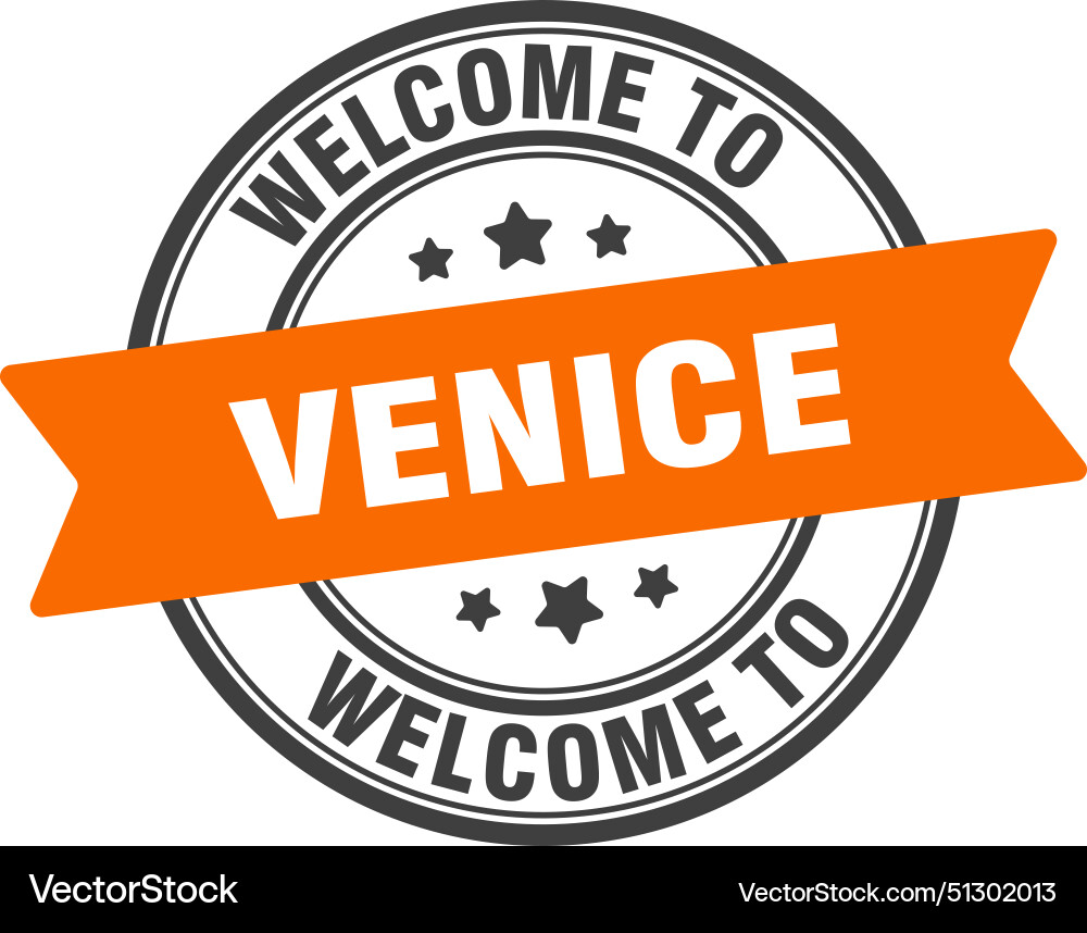 Welcome to venice stamp round sign Royalty Free Vector Image