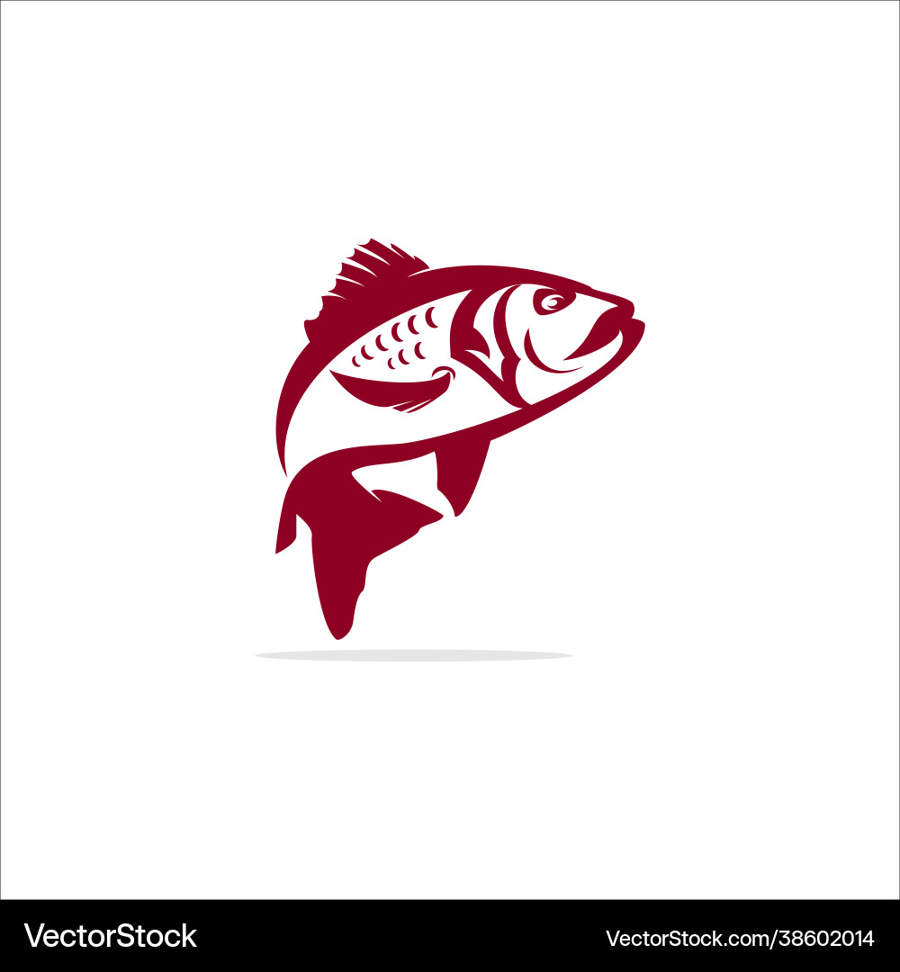 Angler red snapper logo designjump fish Royalty Free Vector