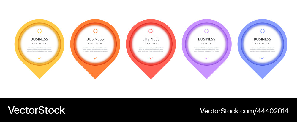 Badge certified with modern location shape Vector Image