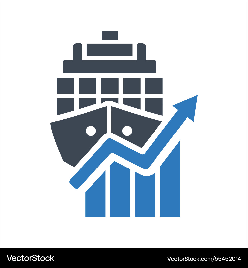 Cargo ship icon shipping costs Royalty Free Vector Image