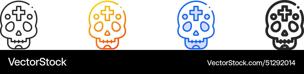 Catrina iconthin linear gradient blue stroke Vector Image