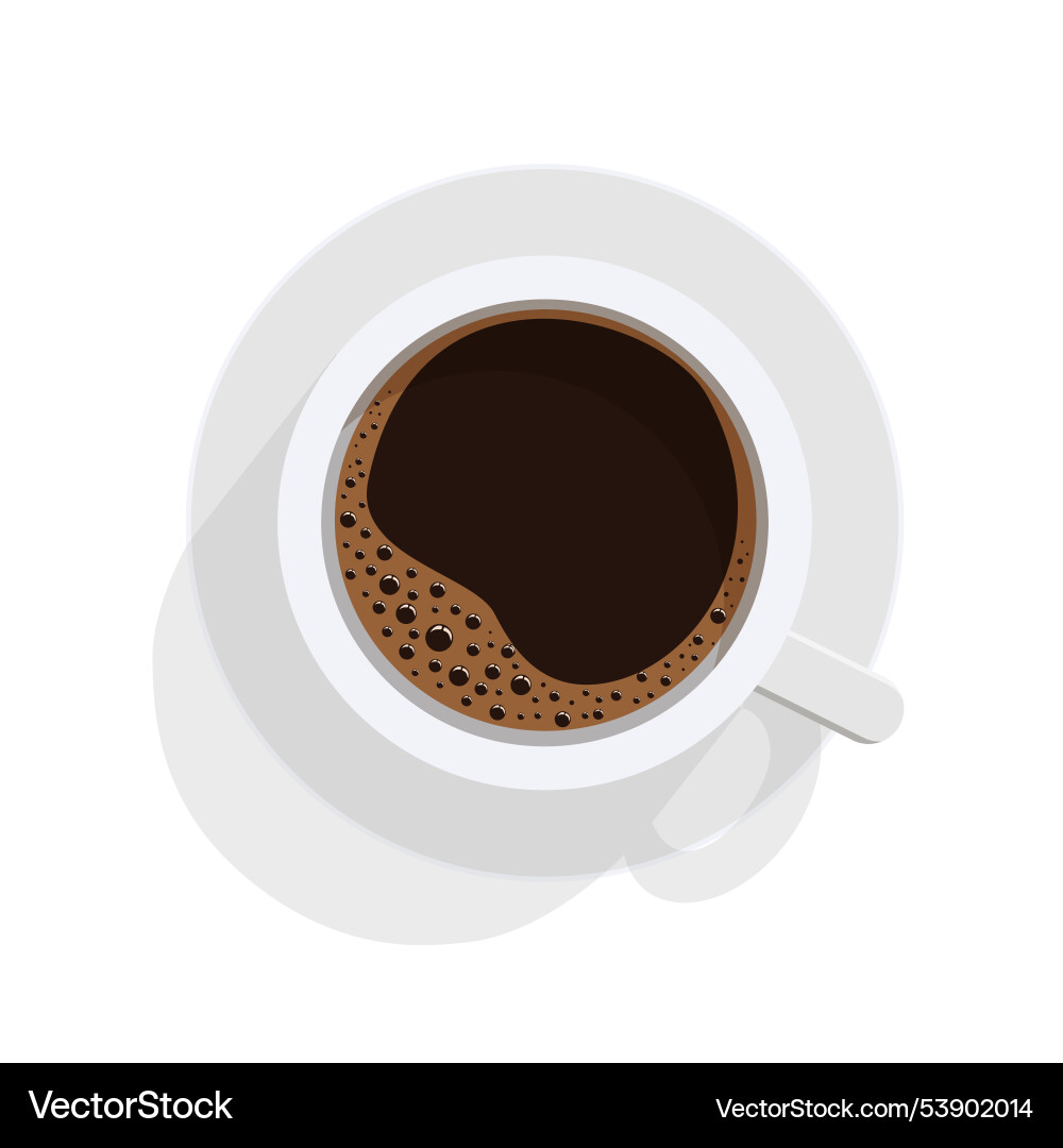 Coffee cup top view isolated Royalty Free Vector Image
