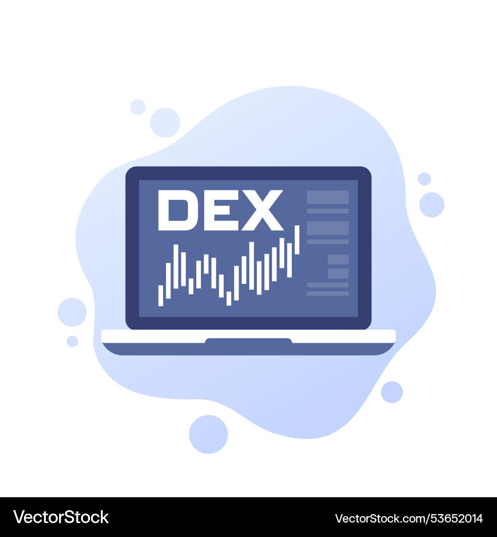 Dex decentralized exchanges icon Royalty Free Vector Image