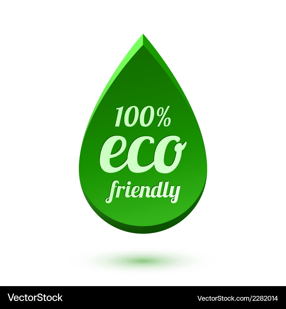 Eco Drop Icon - Green Shape Royalty Free Vector Image