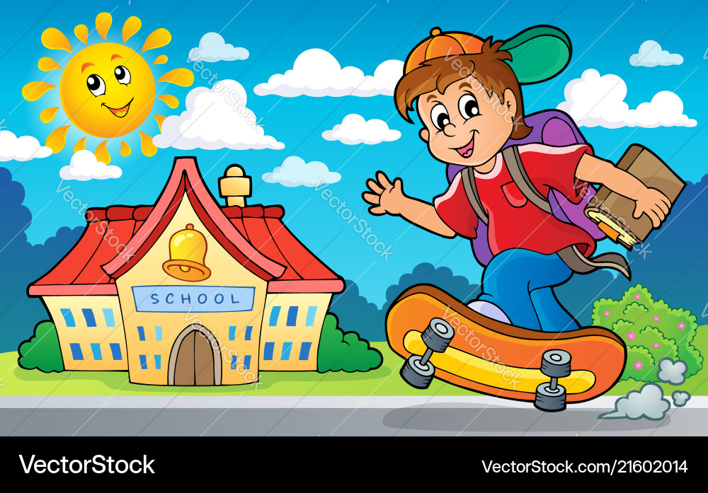 Image with school boy theme 2 Royalty Free Vector Image