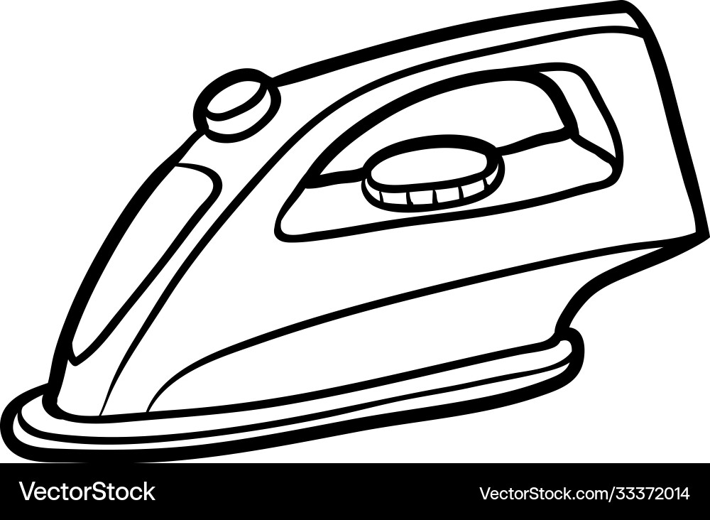 Iron Appliance Coloring Page Royalty Free Vector Image