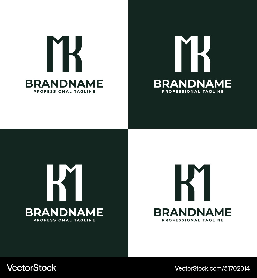 Letters mk and km monogram logo suitable for any Vector Image
