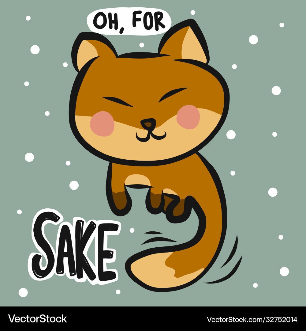 Oh for fox sake cartoon Royalty Free Vector Image