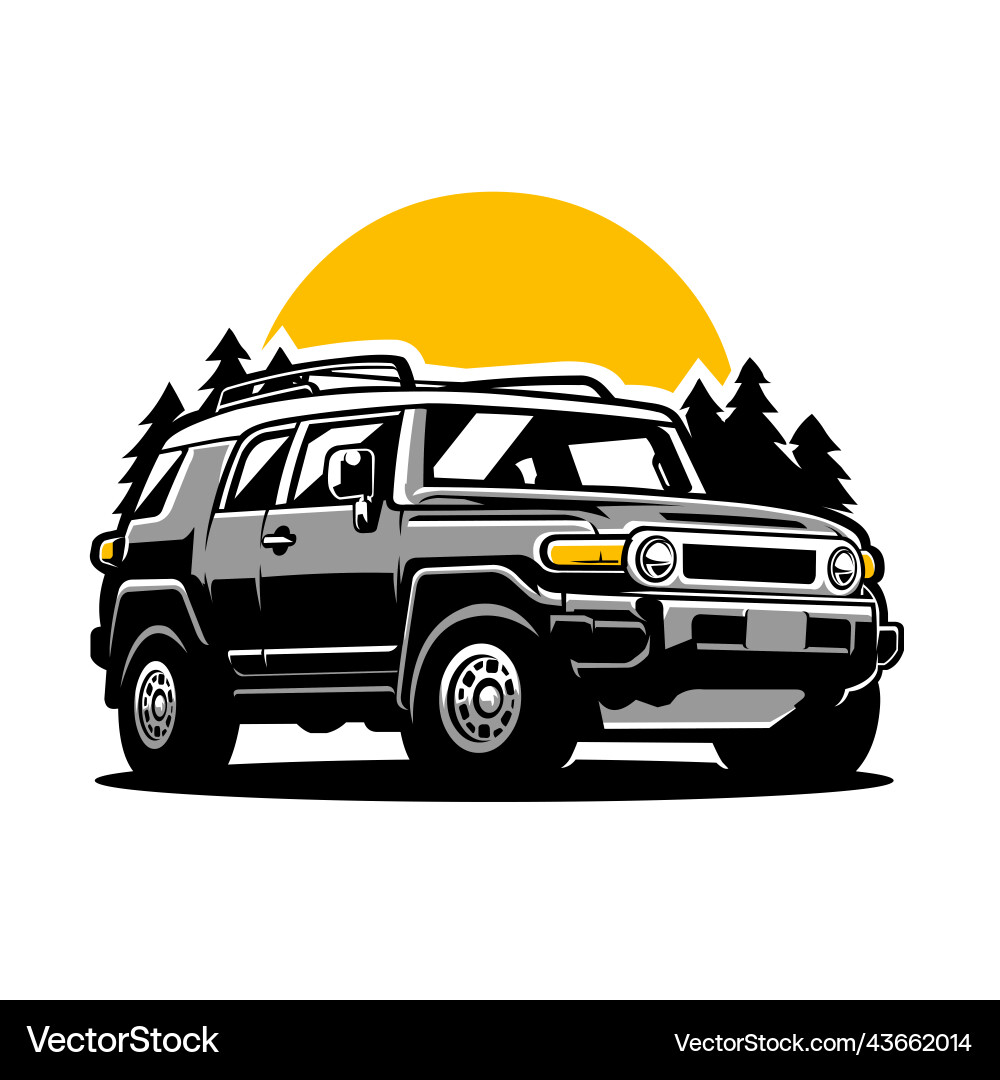 Overland suv adventure vehicle Royalty Free Vector Image