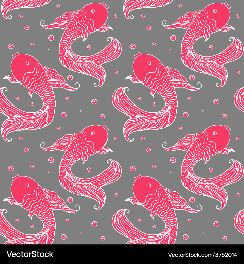 Seamless pattern of fish Royalty Free Vector Image