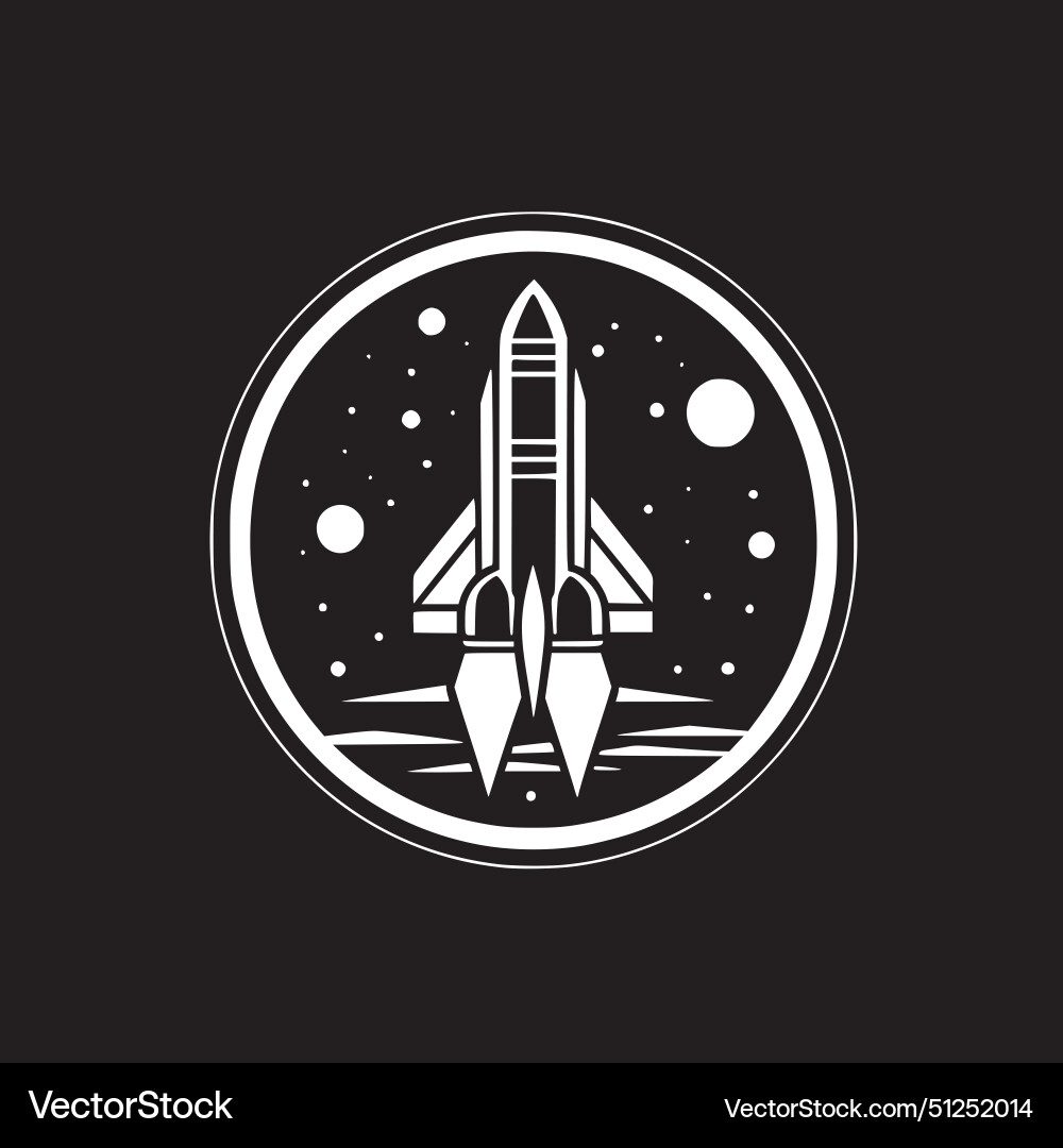 Space - minimalist and flat logo Royalty Free Vector Image