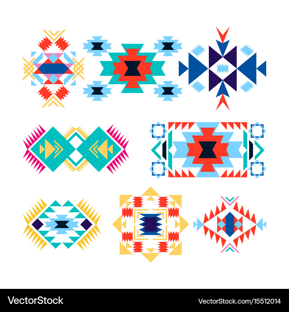 Tribal geometric logo set american Royalty Free Vector Image