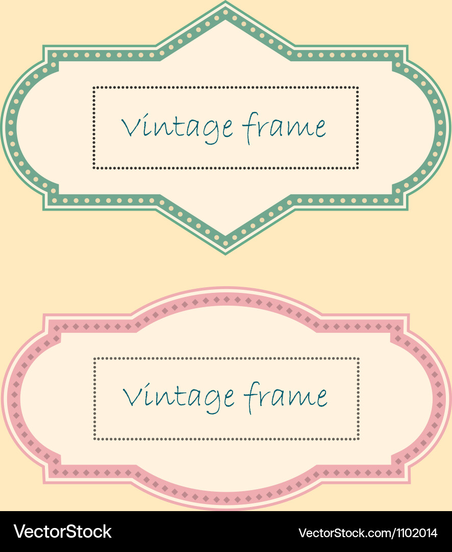 Two vintage frames Royalty Free Vector Image - VectorStock