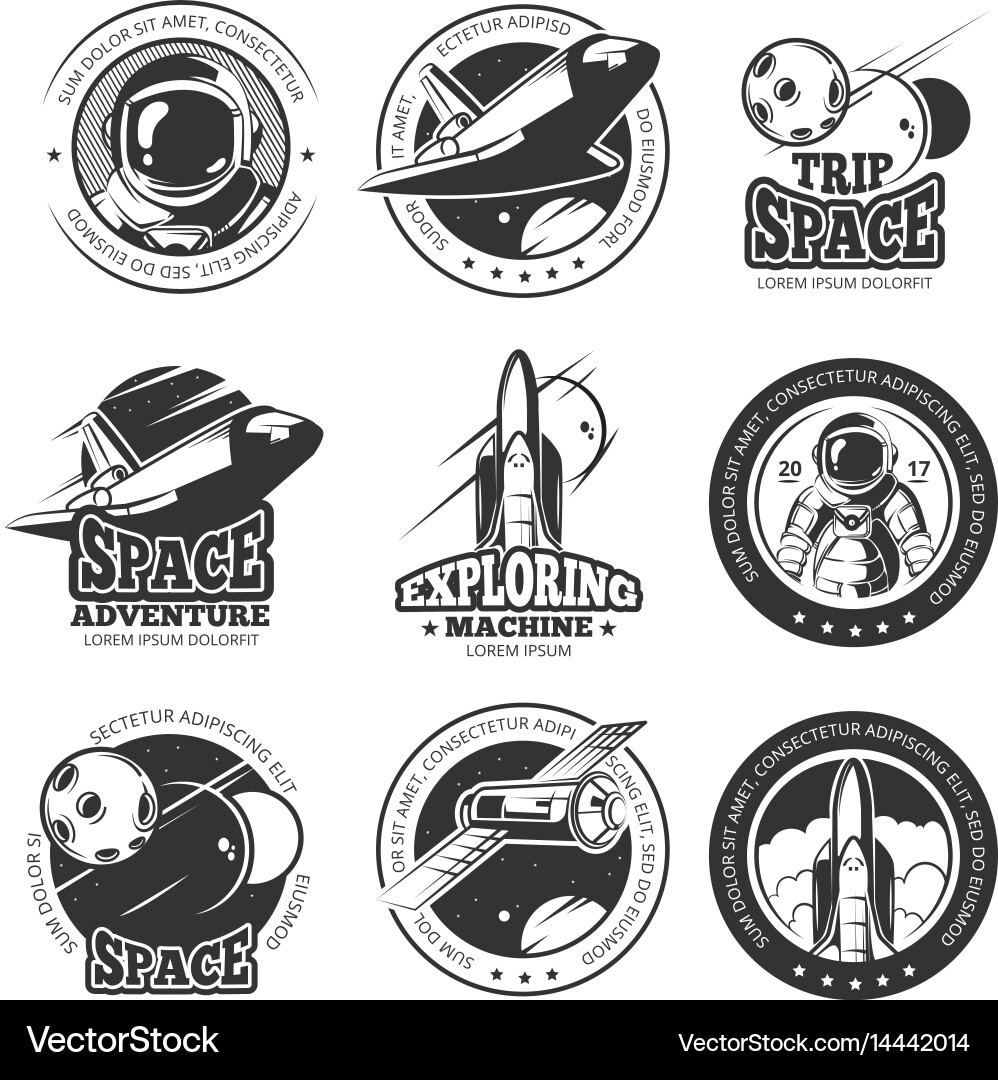 Vintage space astronautics shuttle flight Vector Image