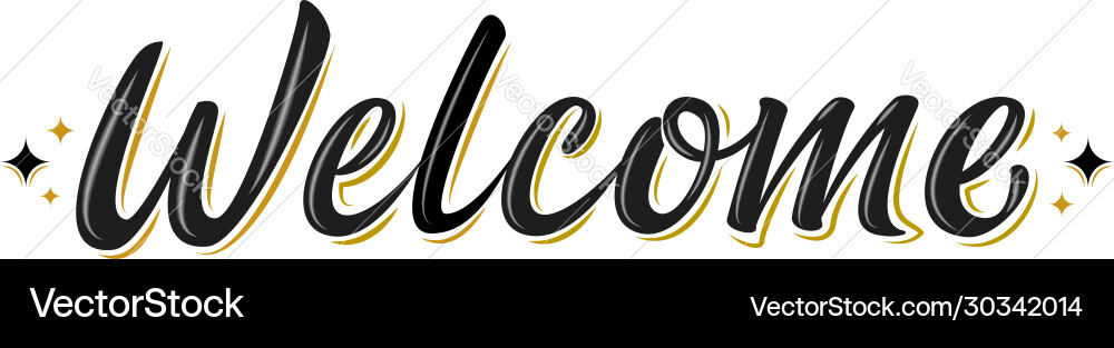 Welcome lettering sign handwritten modern brush Vector Image