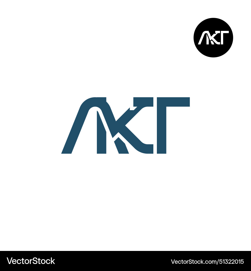 Akt logo letter monogram design Royalty Free Vector Image