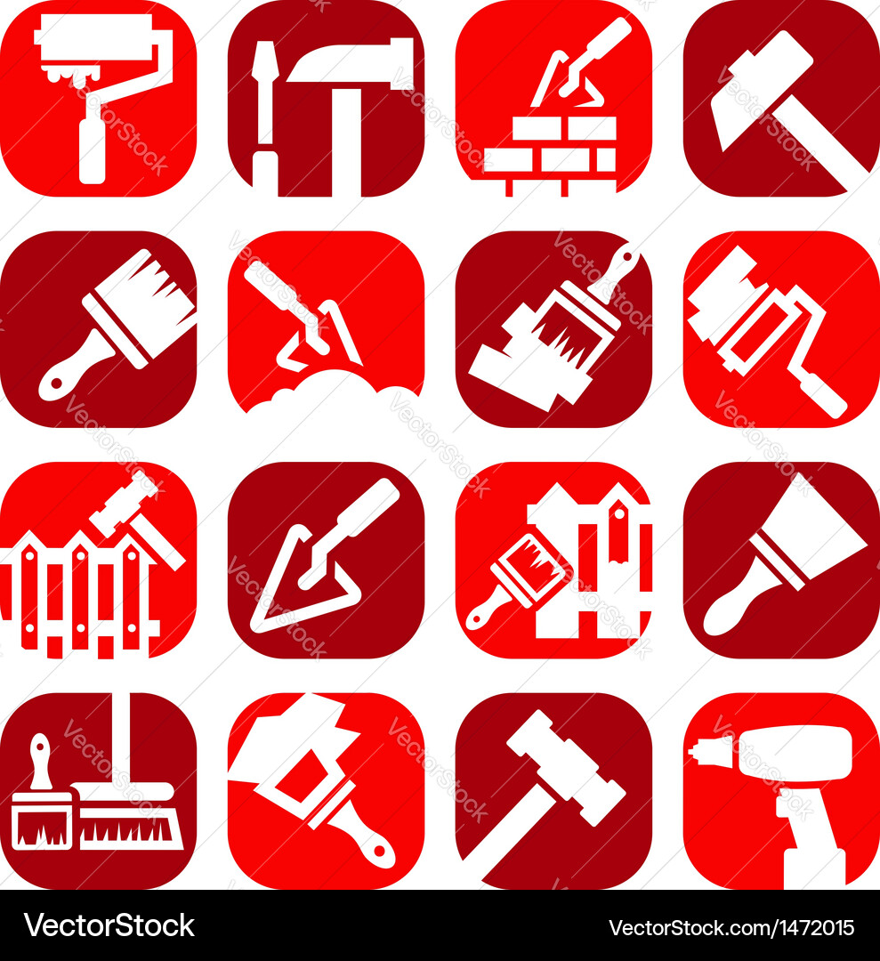 Color construction and repair icons Royalty Free Vector