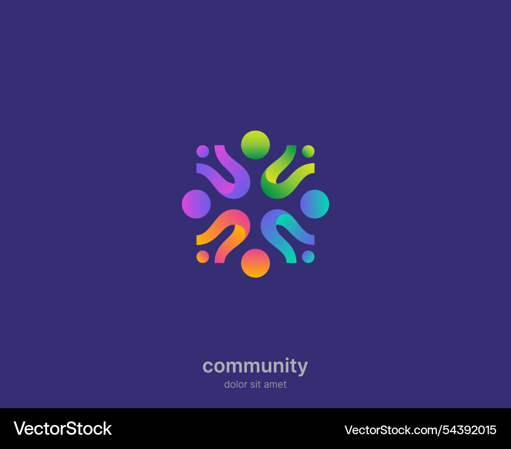 Creative community health people logo Royalty Free Vector