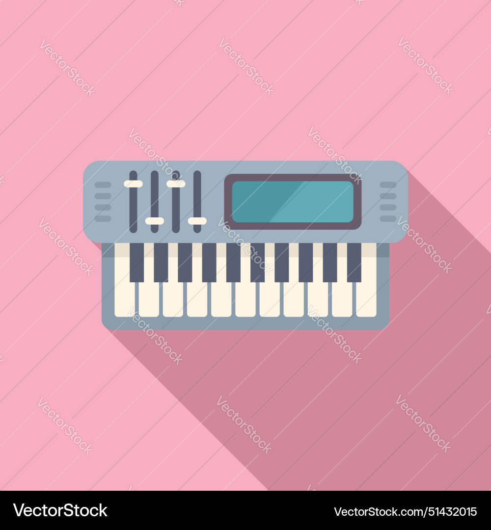 Flat design of synthesizer keyboard Royalty Free Vector