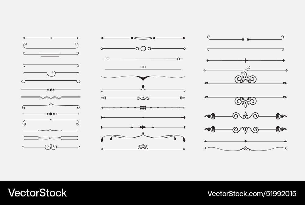 Floral decorative ornamental divider pack Vector Image