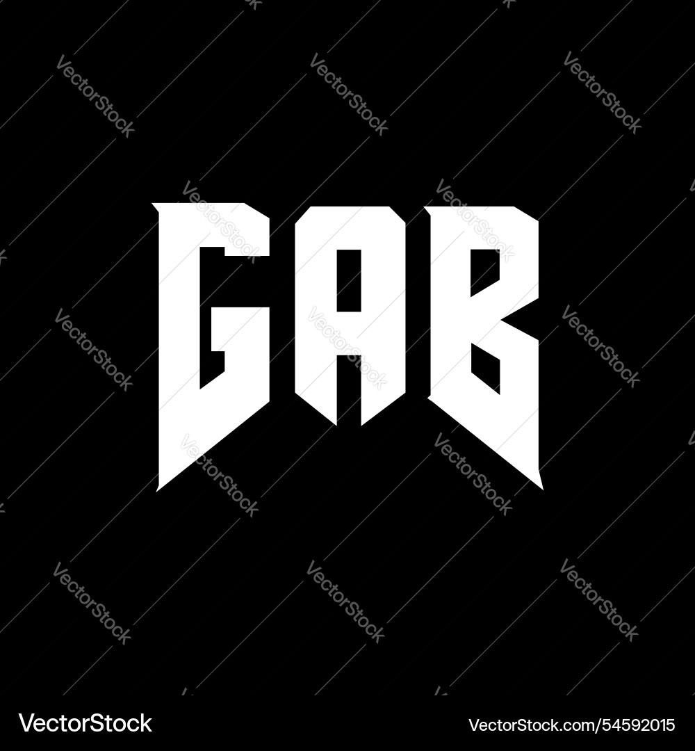 Gab letter logo design for technology company Vector Image