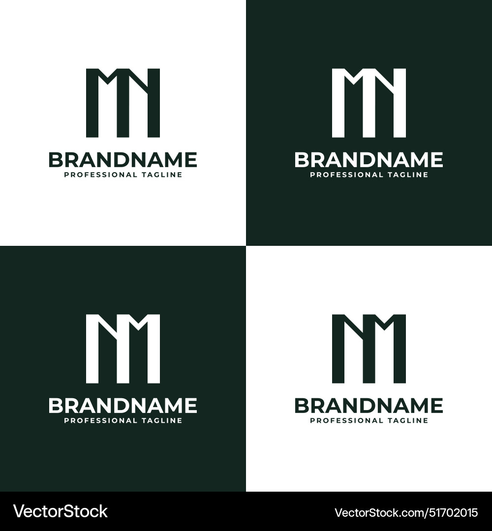 Letters mn and nm monogram logo suitable for any Vector Image