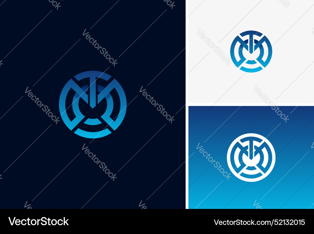 Minimalist letter m line monogram logo design Vector Image