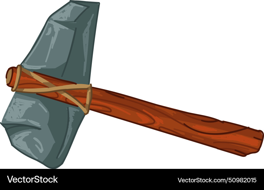 Prehistoric stone ax tool equipment for work Vector Image
