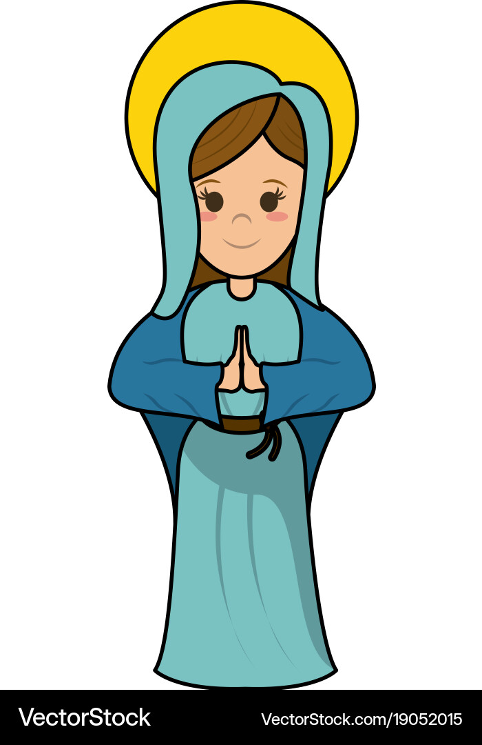 Virgin mary cartoon Royalty Free Vector Image - VectorStock