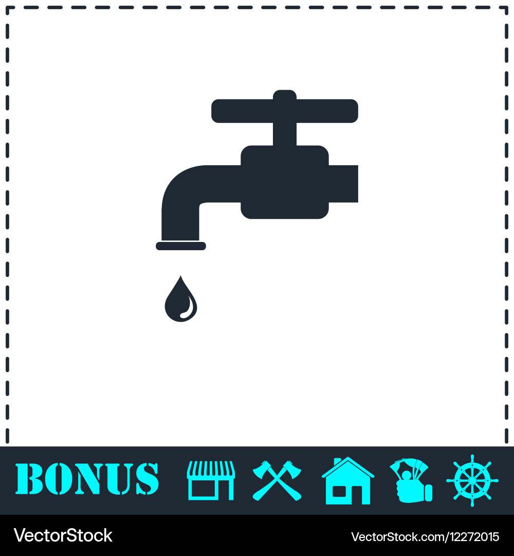 Water Faucet Icon - Plumbing Royalty Free Vector Image
