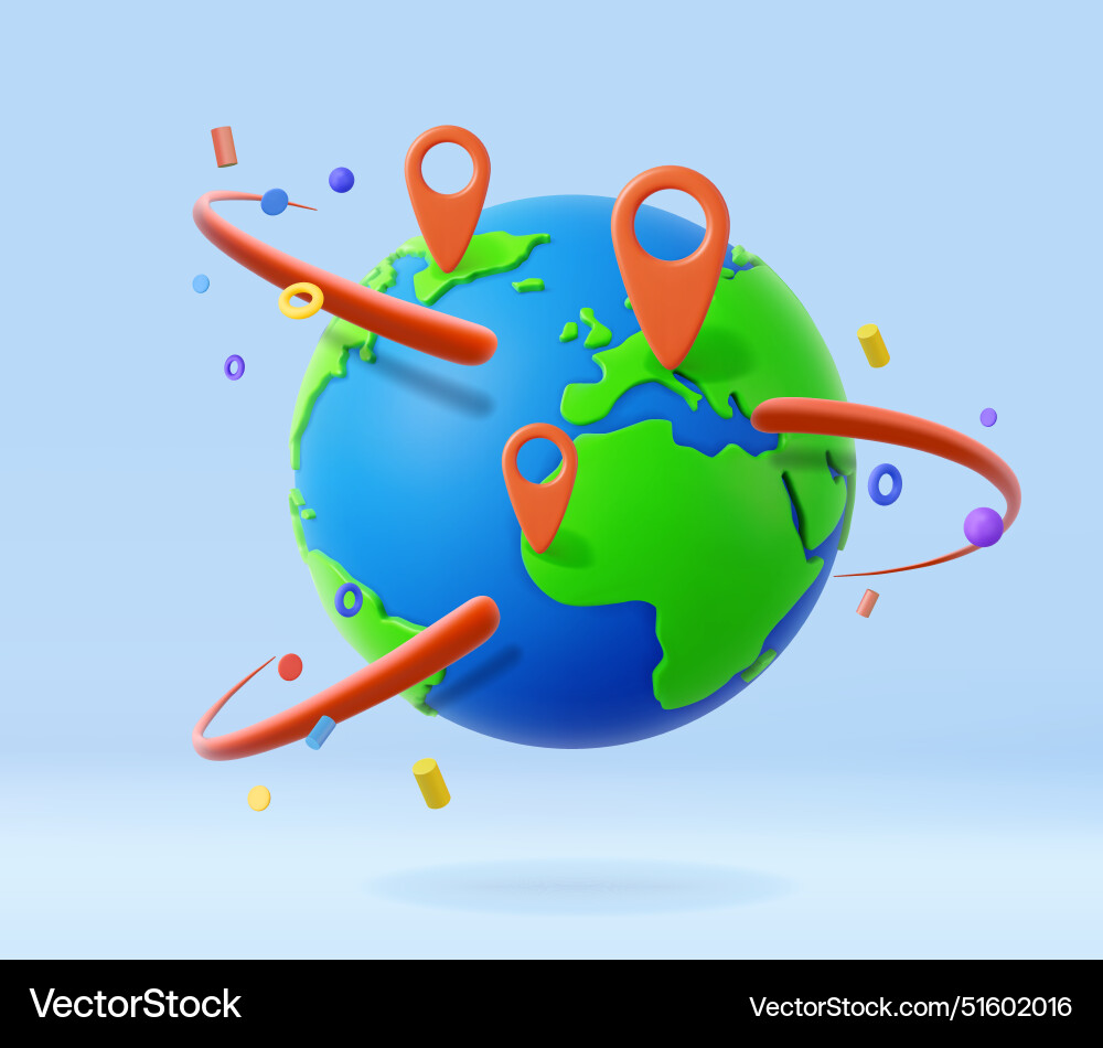 3d earth globe Royalty Free Vector Image - VectorStock