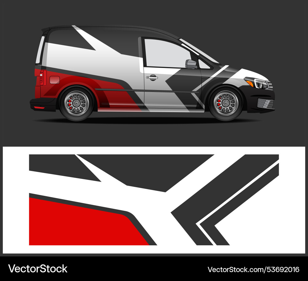 Car wrap decal vinyl sticker design Royalty Free Vector