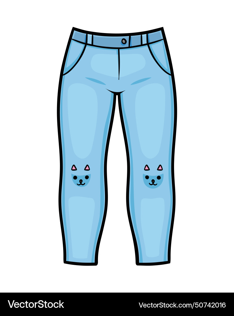 Cartoon blue jeans for a girl Royalty Free Vector Image