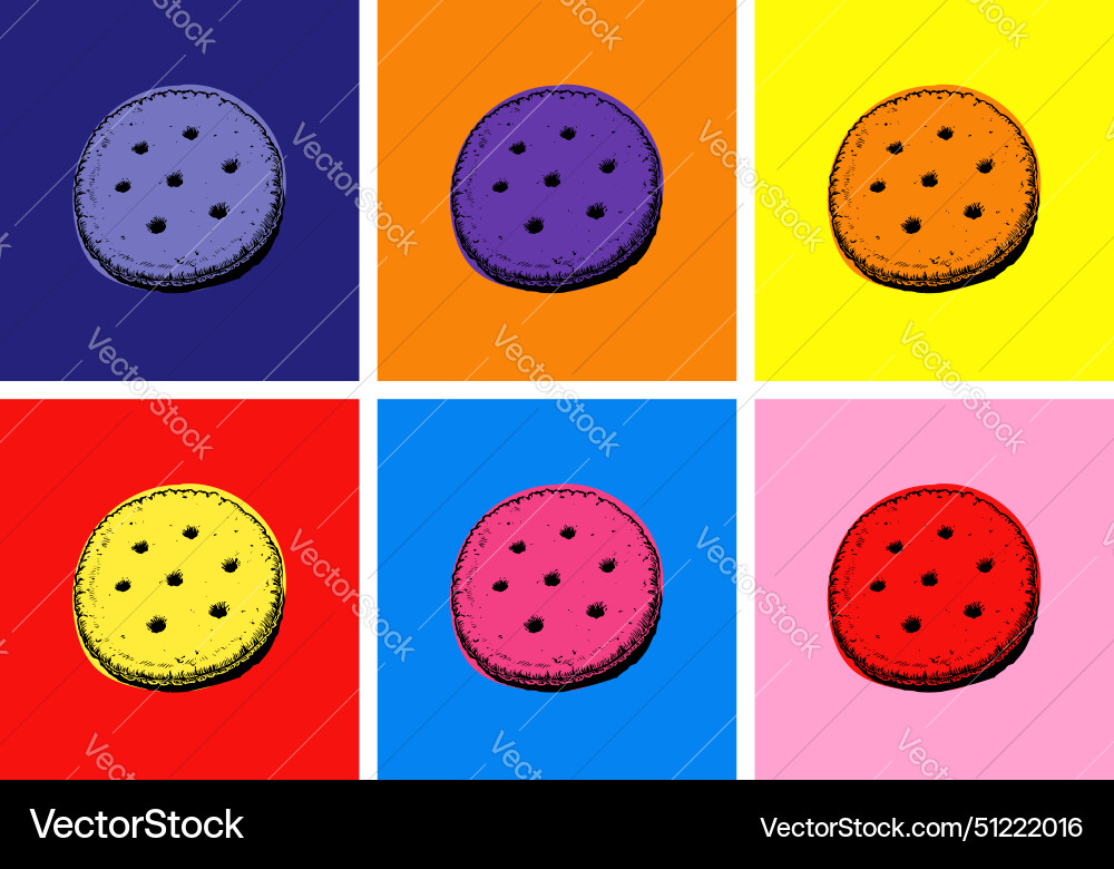 Cracker crispy pop art Royalty Free Vector Image