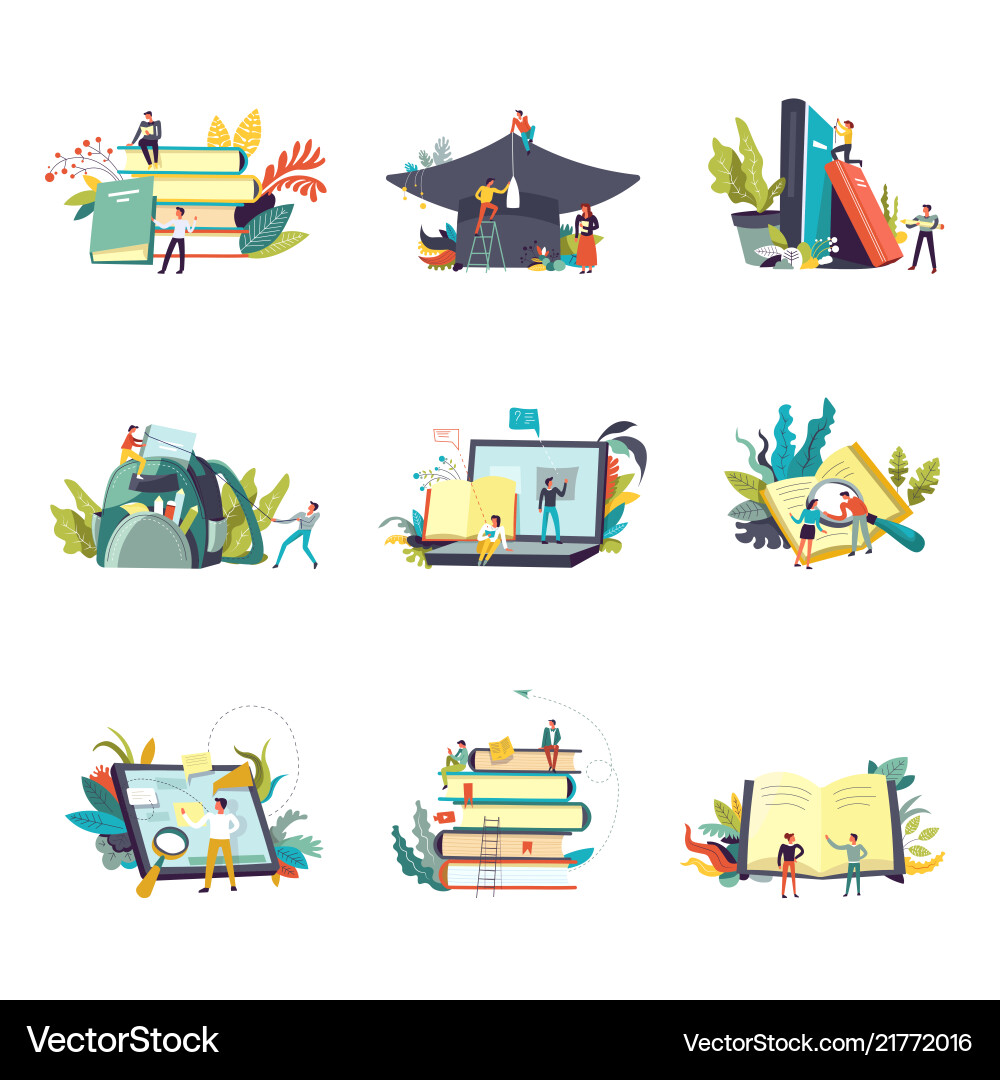 Education and study learning icons Royalty Free Vector Image