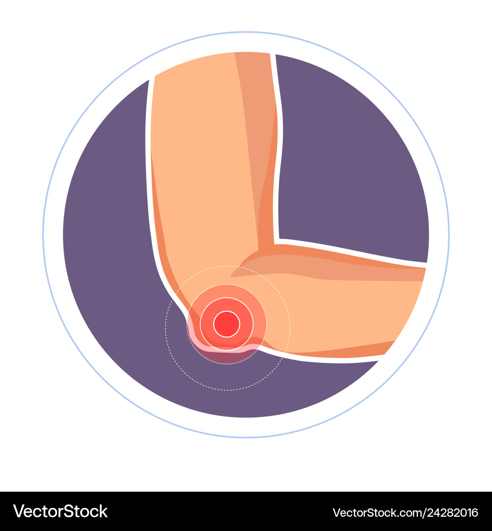 Elbow injury isolated icon hand or arm Royalty Free Vector