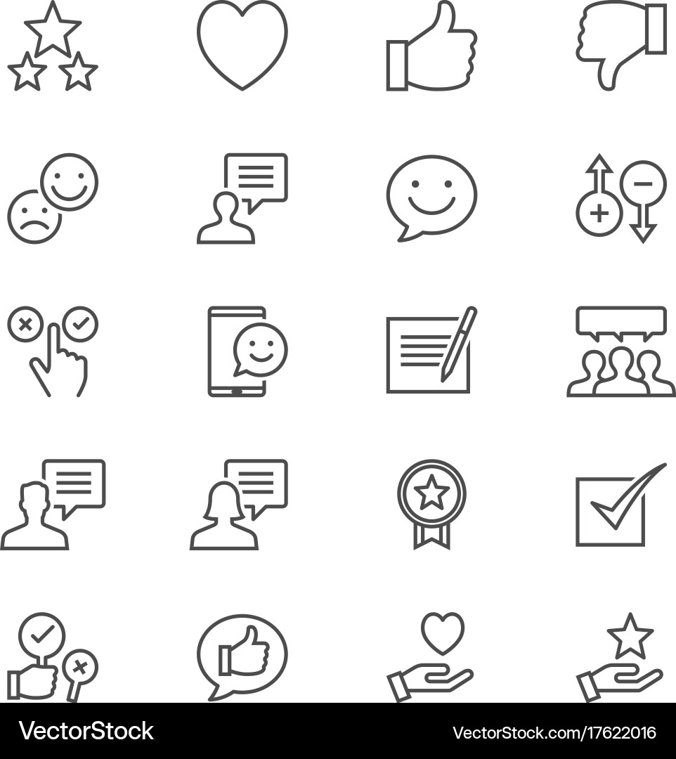 Feedback and review thin icons Royalty Free Vector Image