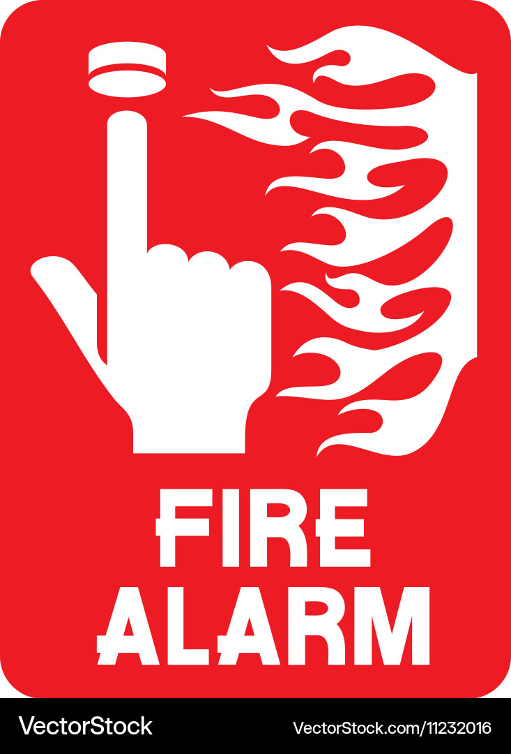 Fire Alarm Sign Royalty Free Vector Image - VectorStock