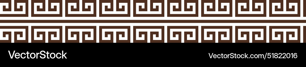 Greek key seamless border pattern collection Vector Image