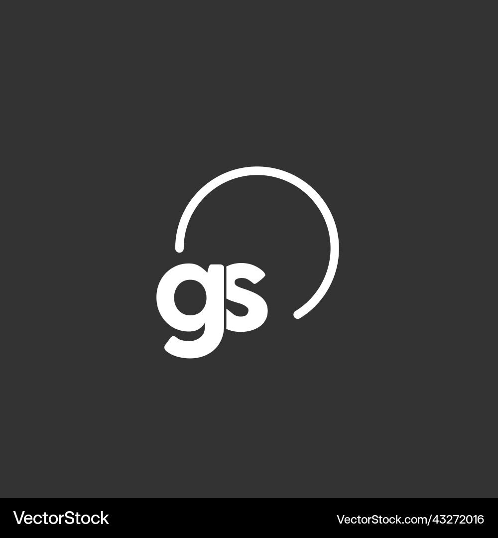 Gs initial logo with rounded circle Royalty Free Vector