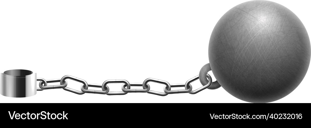 Heavy ball chain composition Royalty Free Vector Image