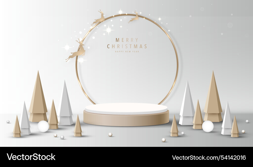 Podium shape for show cosmetic product display Vector Image