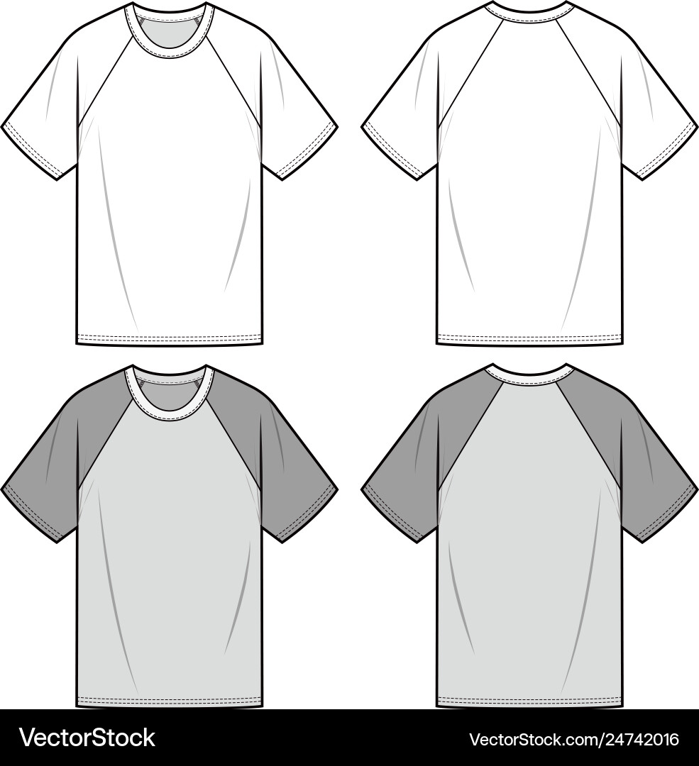 Raglan Sleeve T-Shirt Sketch Royalty Free Vector Image