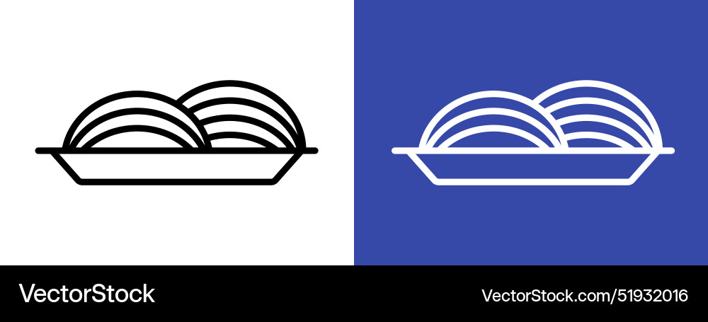 Spaghetti pasta icon logo set Royalty Free Vector Image