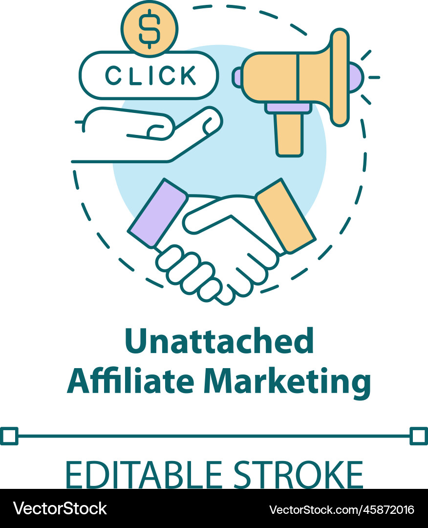 Unattached affiliate marketing concept icon Vector Image