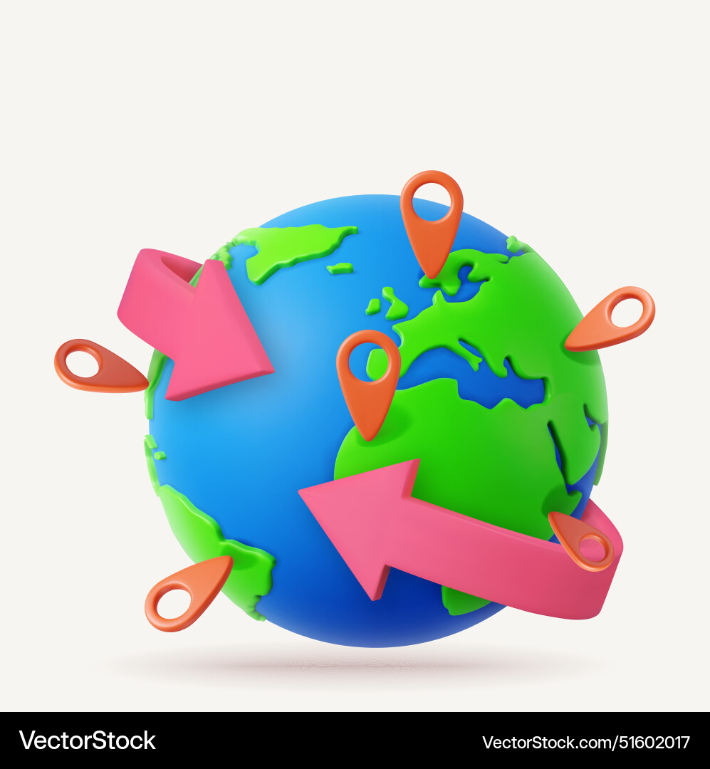 3d earth globe Royalty Free Vector Image - VectorStock